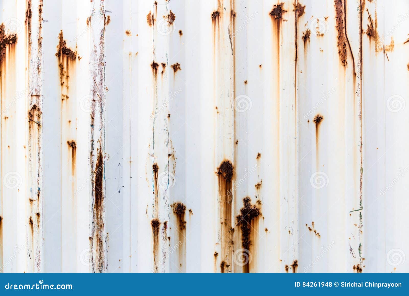 Surface Of Rusty Iron With Remnants Of Old White Paint, Chipped Paint ...