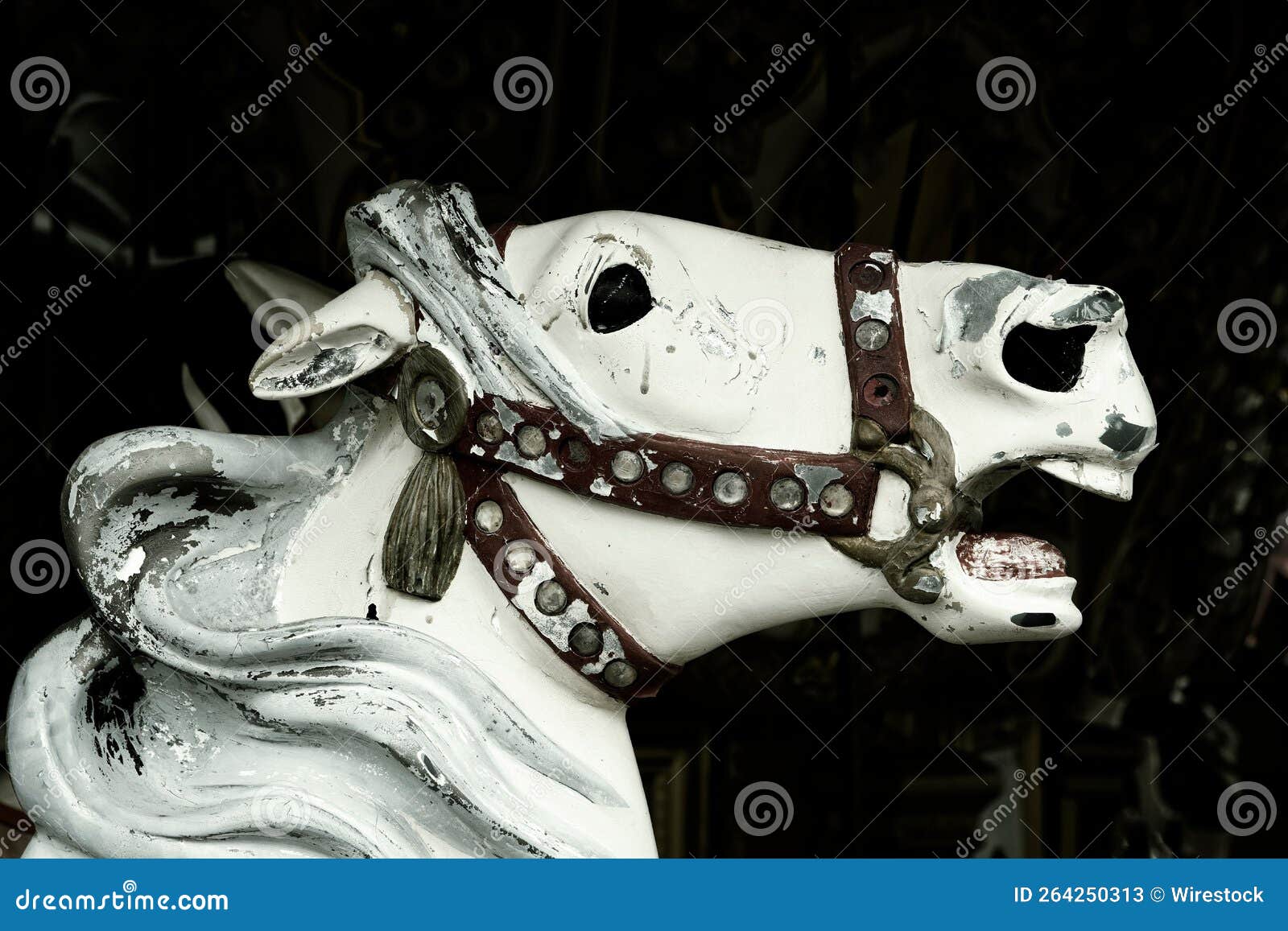 Old Rusty White Horse Statue Stock Image - Image of ceramic, detail ...