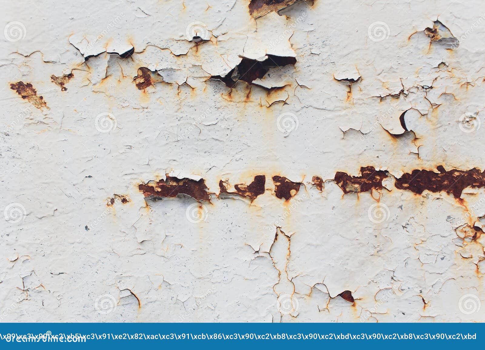 Old Rusty White Metal. The Rust On Metal Background. Grunge Wall ...