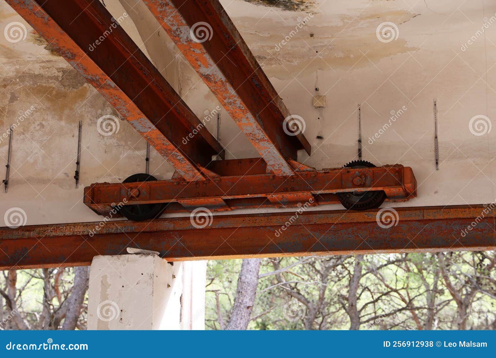 Old Rusty Winch With Ratchet And Pawl Mechanism And A Steel Cable ...