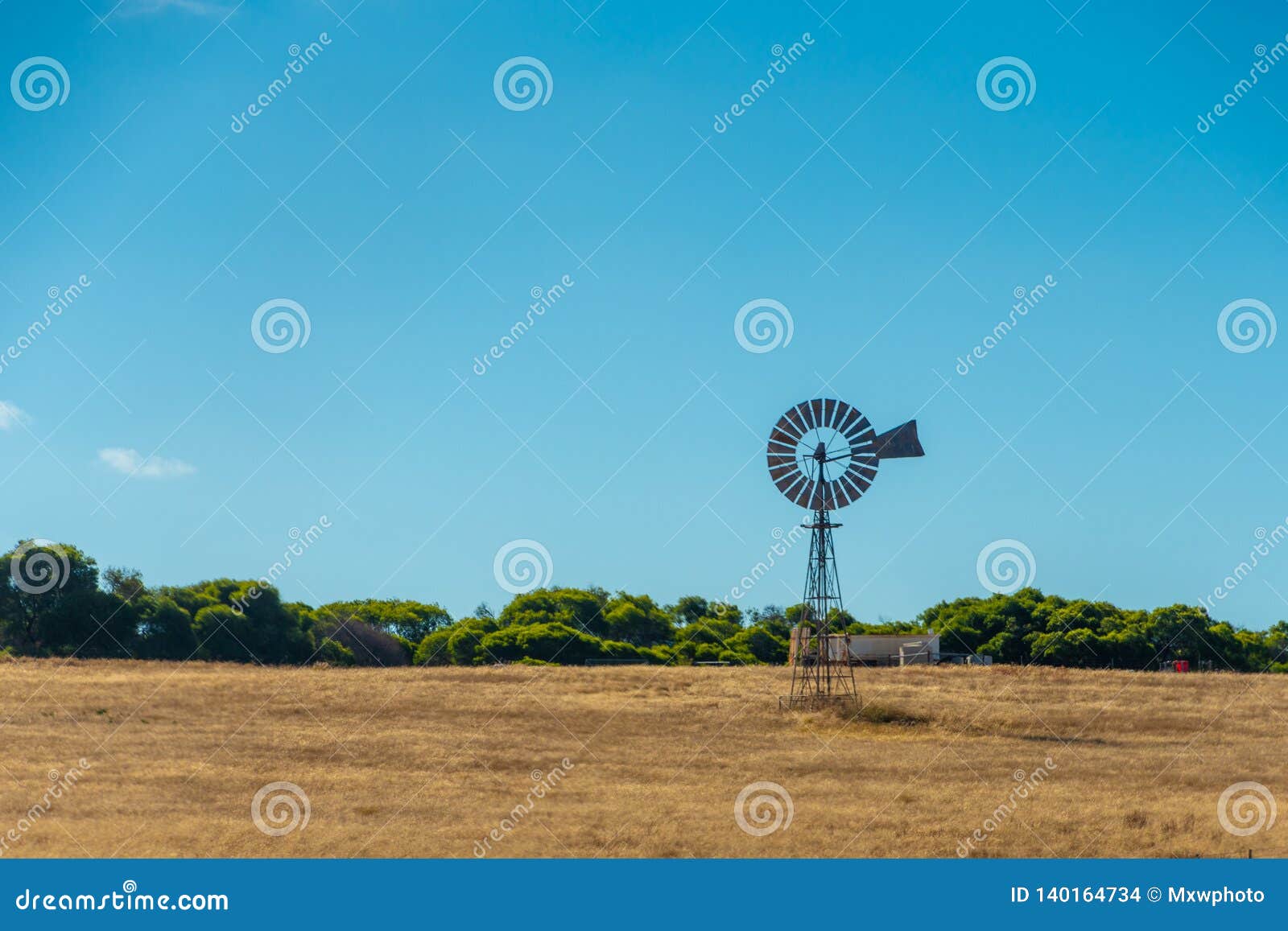 Old Rusty Windmill on Dry Farmland Western Australia Stock Photo ...