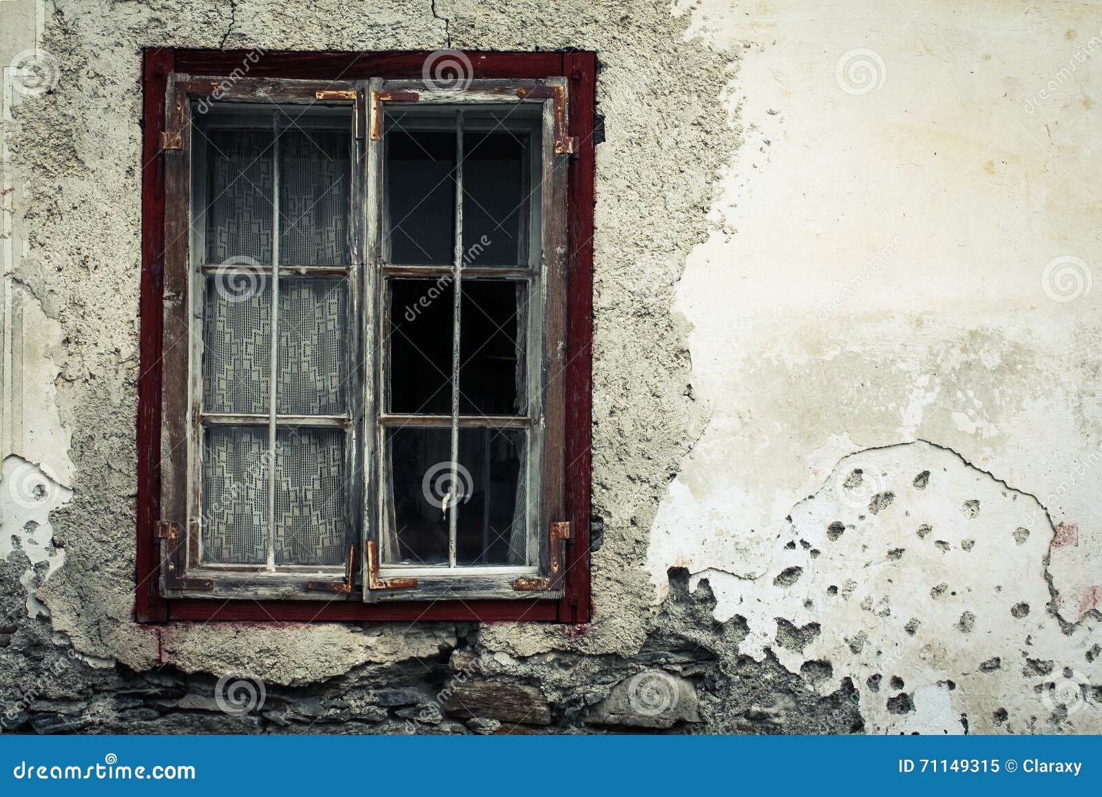 Old Rusty Window With Iron Railings. Stock Photography | CartoonDealer ...