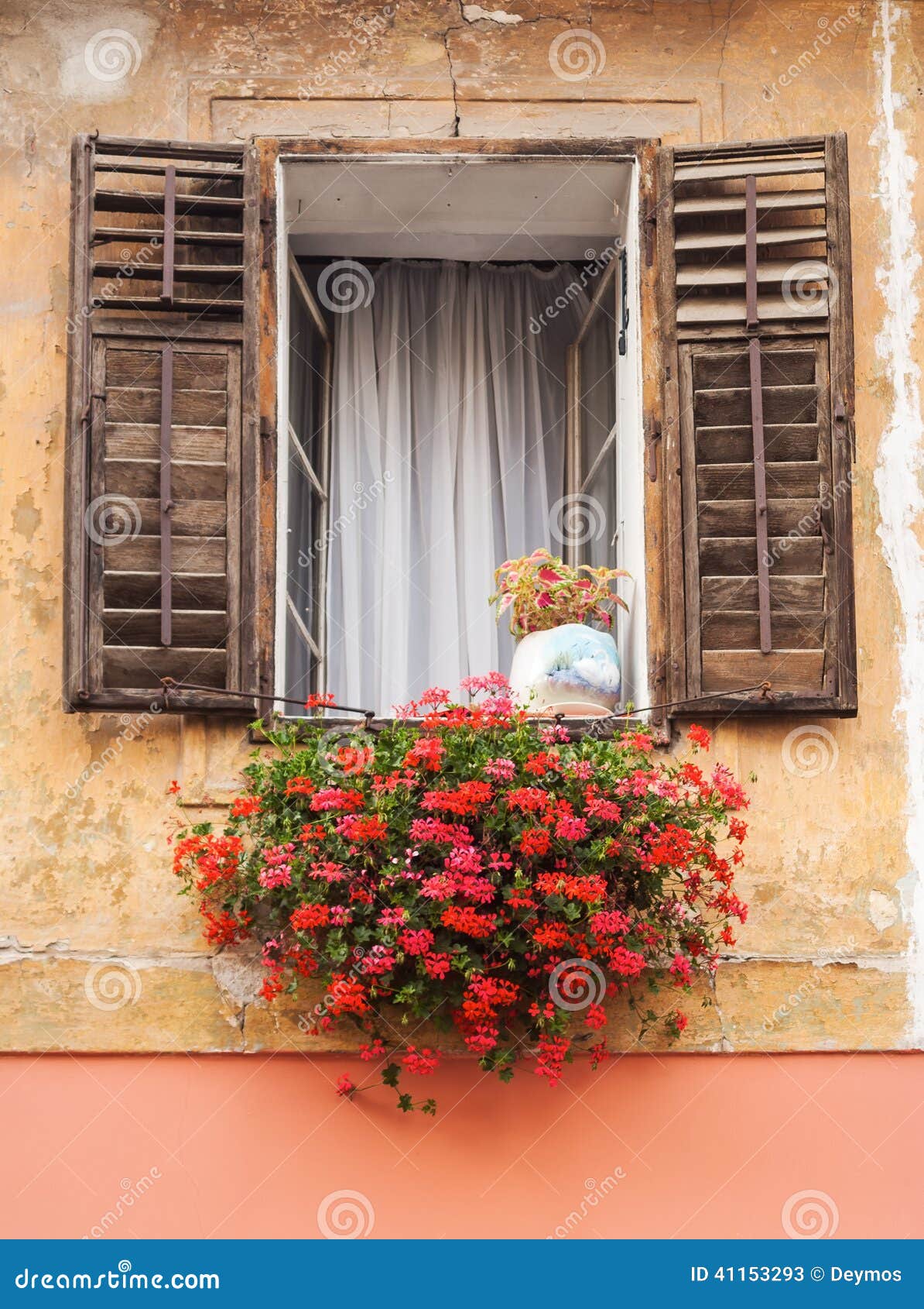 Old Rusty Window With Iron Railings. Stock Photography | CartoonDealer ...