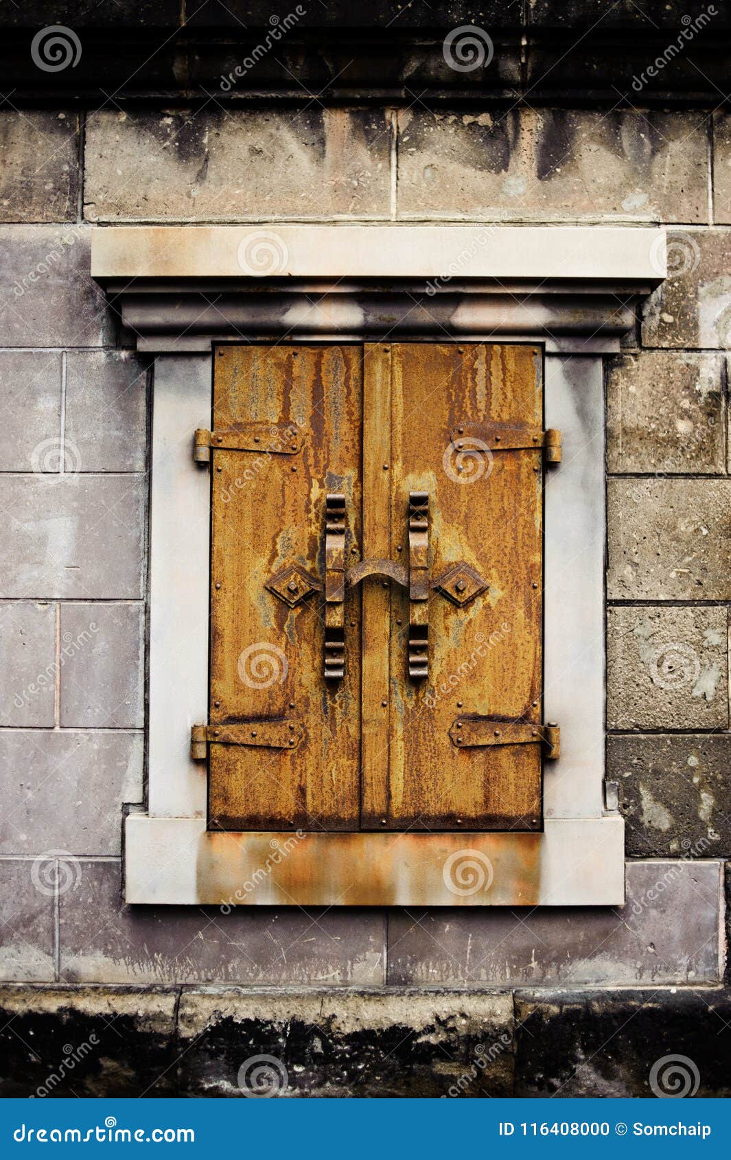 Old Rusty Window with Iron Railings. Stock Photo - Image of bars, rusty ...