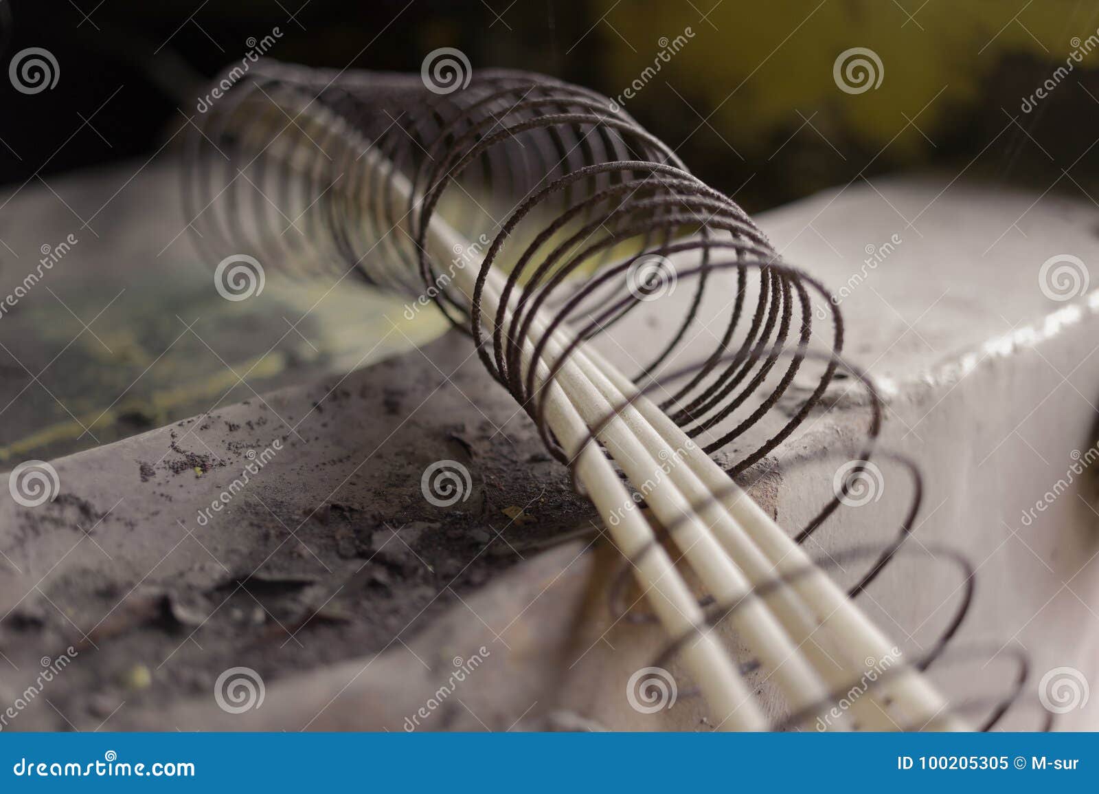 Old Rusty Wire and Spring Around Cable Stock Image - Image of metallic ...