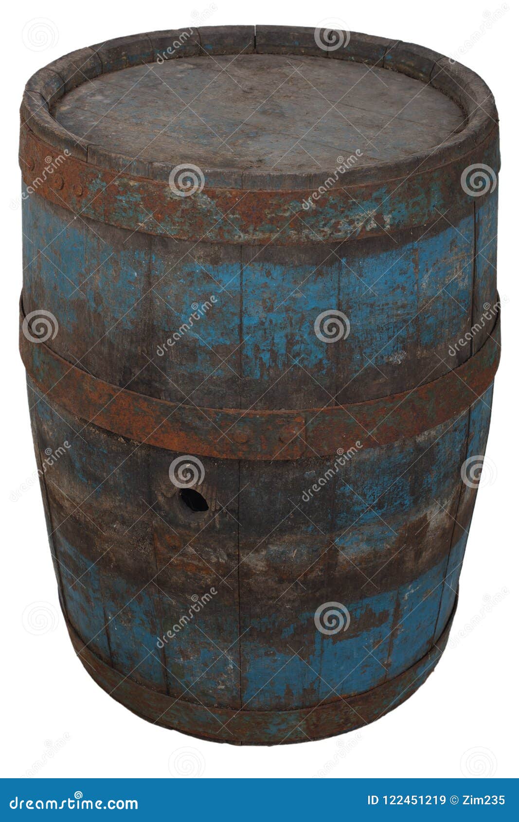 Old rusty wooden barrel stock image. Image of process - 122451219