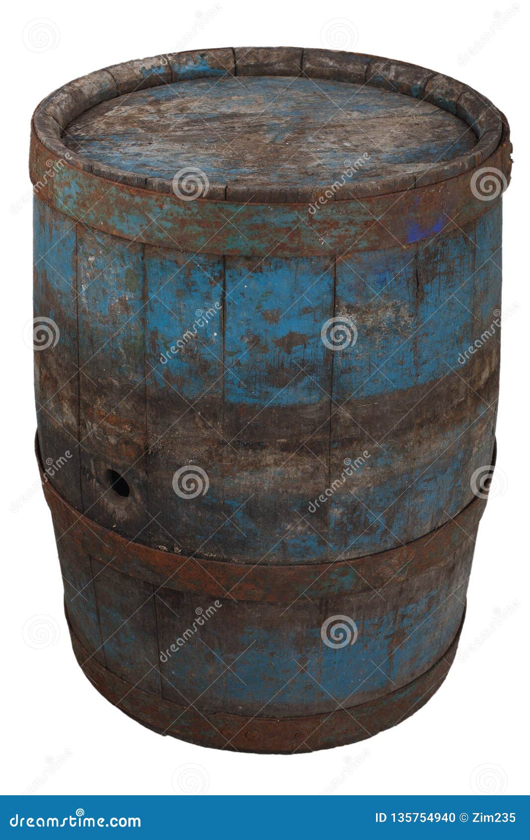 Old rusty wooden barrel stock photo. Image of container - 135754940