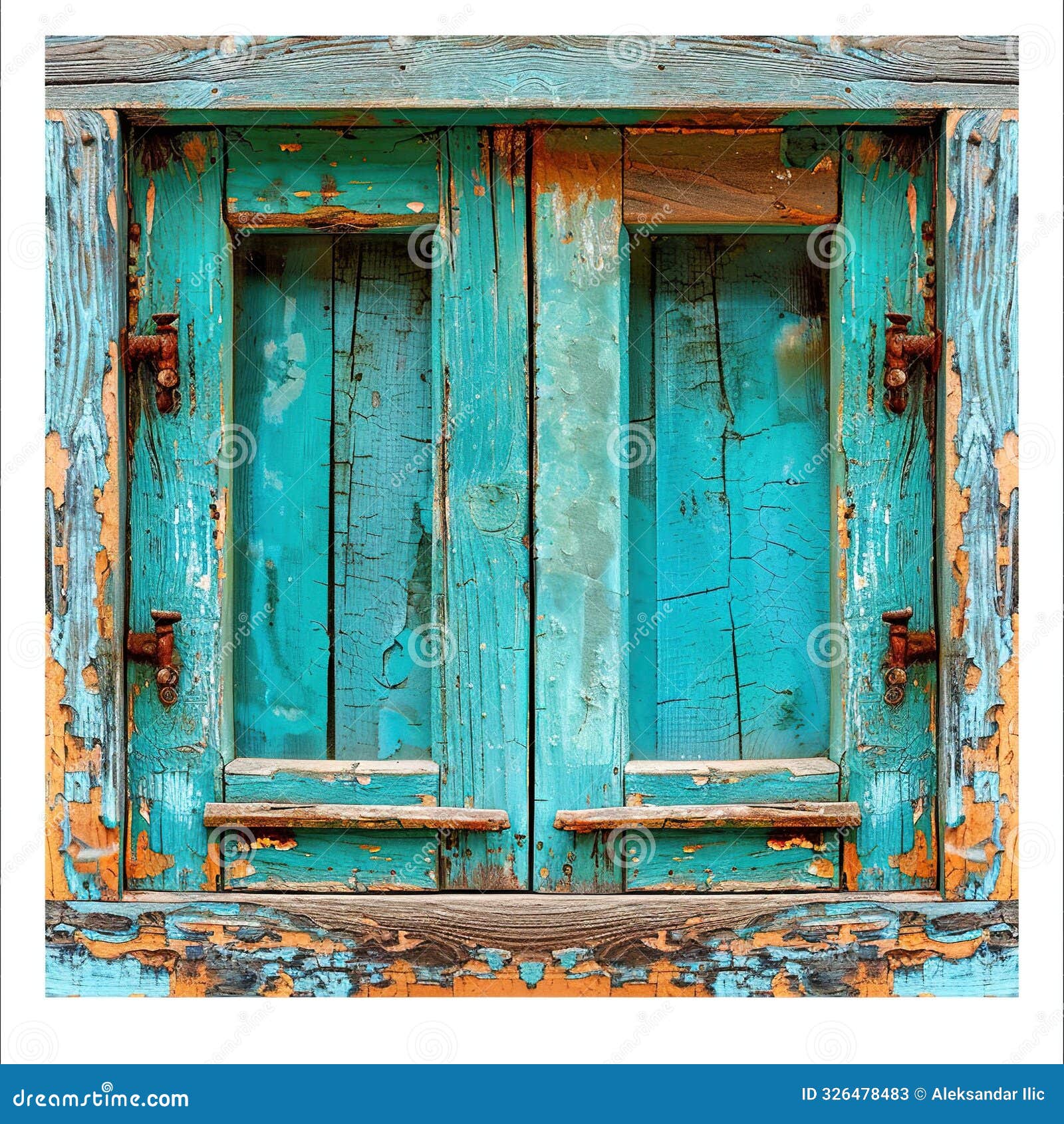 Old Rusty Wooden Colorful Window Frame Isolated on White Background. Ai ...