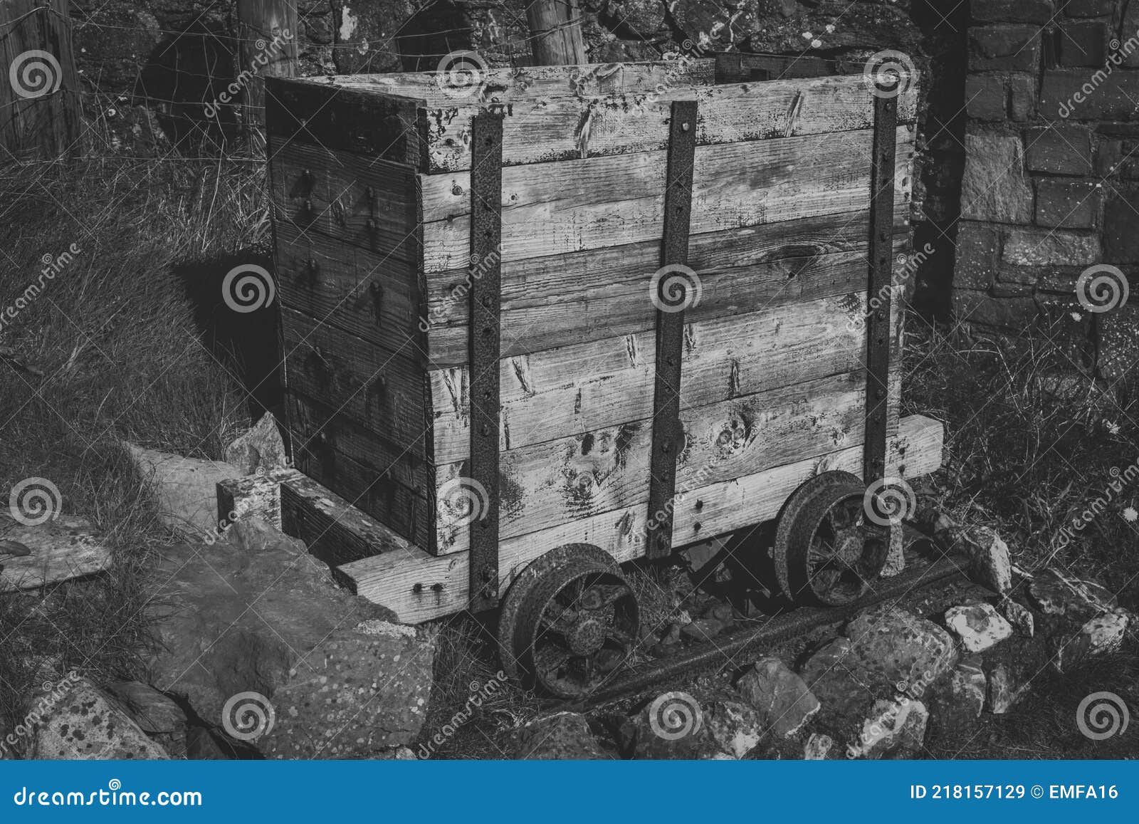 Old Wooden Mine Chart In Abandoned Mine Shaft With Wooden Timbering ...