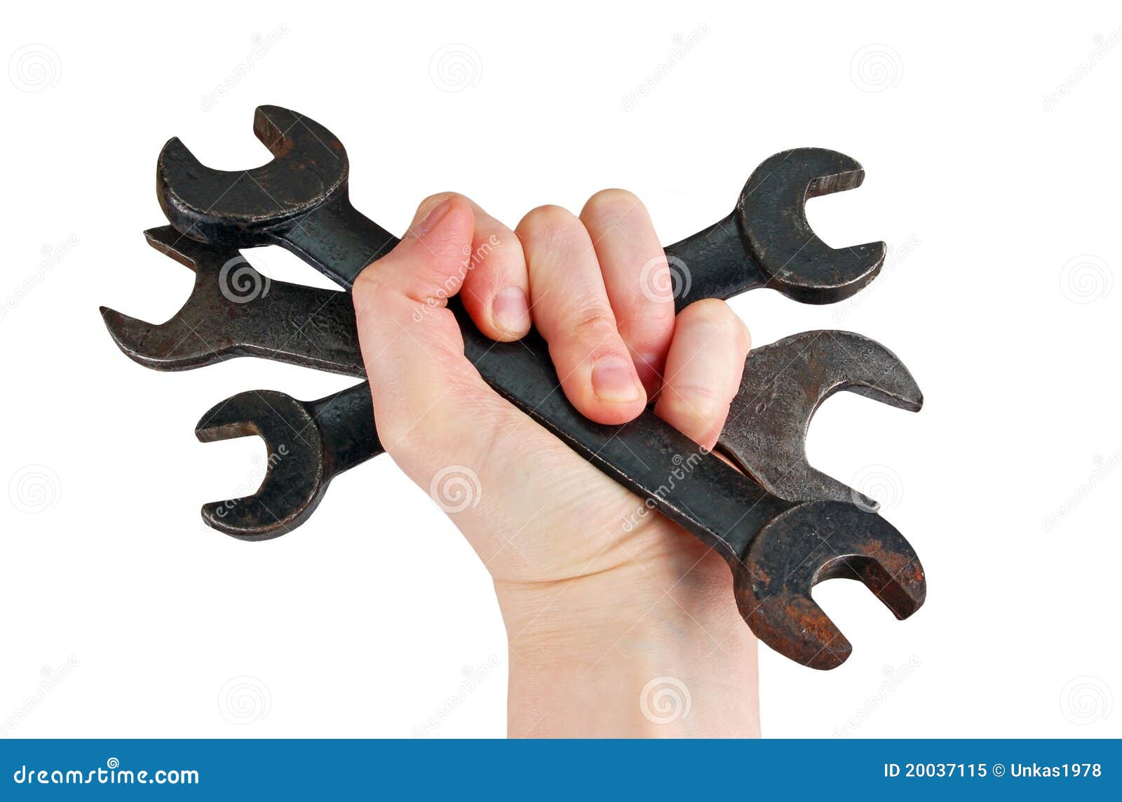Old Rusty Wrench in Human Hand Stock Image - Image of rusty, closeup ...