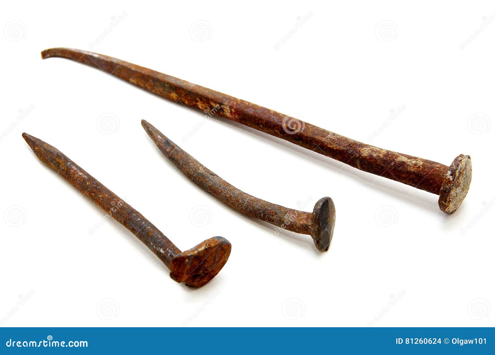 Old Rusty Wrought-iron Nails Stock Photo - Image of built, ancient ...