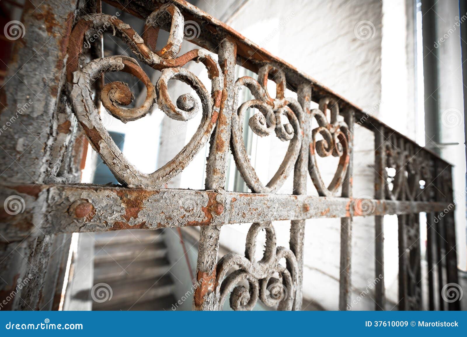 Old Rusty Wrought Iron Railing Stock Photography | CartoonDealer.com ...