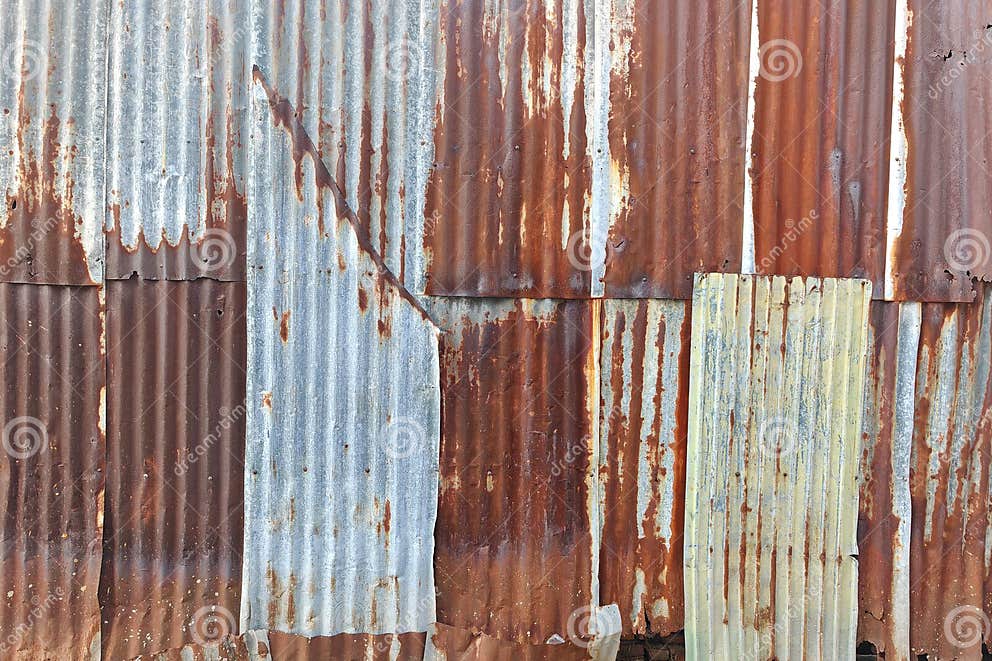Old Rusty Zinc Sheet Wall or Aged Rust Iron Barn Background Stock Photo ...