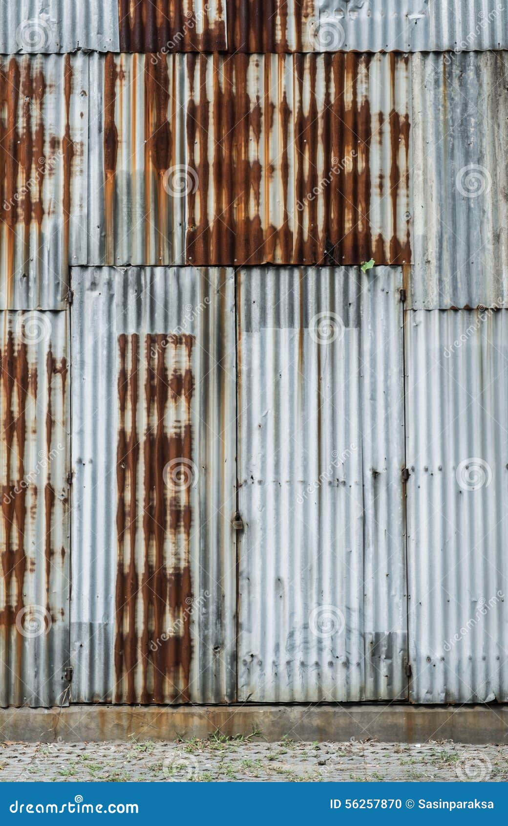 Old Rusty Zinc Wall and Door Texture Stock Photo - Image of entrance ...