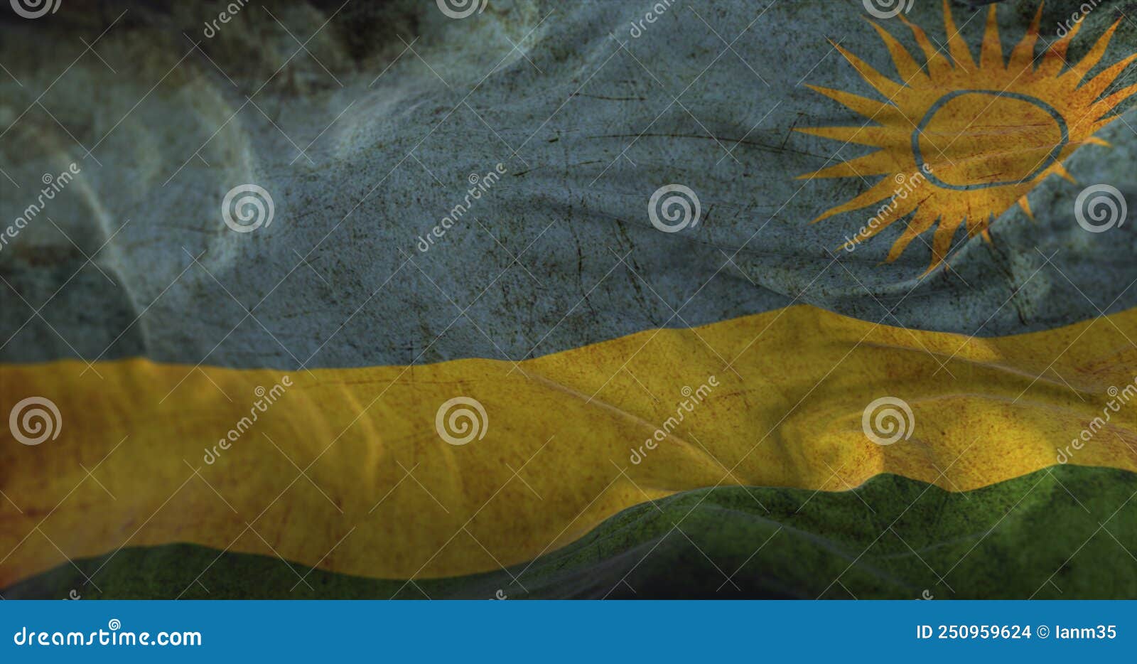 Old Rwanda Flag Waving at Wind Stock Illustration - Illustration of ...