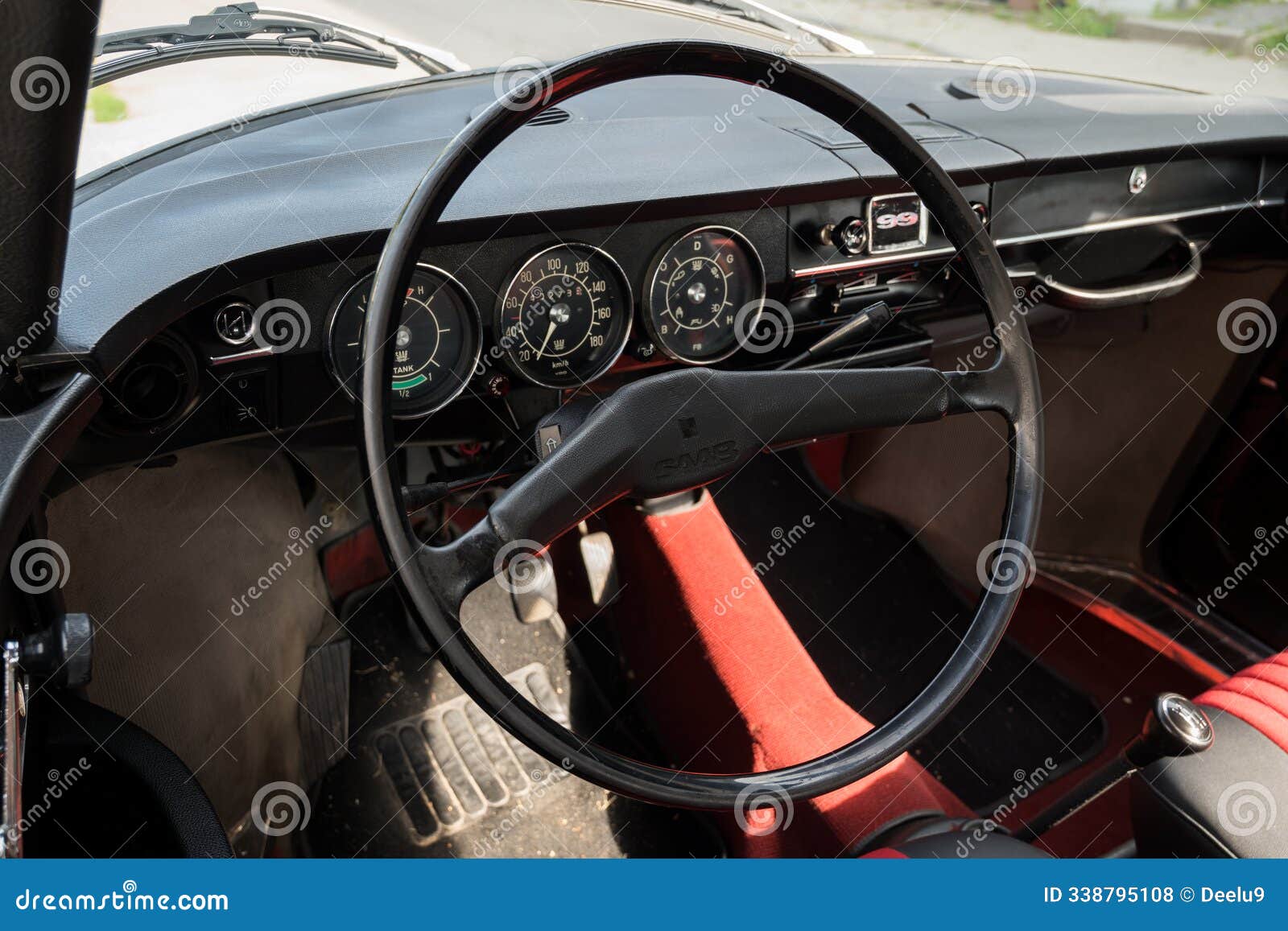 Old Saab 2024 Interior with Steering Wheel and Speedometer Editorial ...