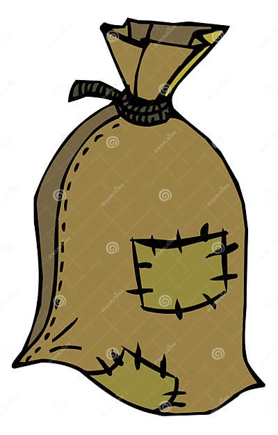 Old sack stock vector. Illustration of lace, cartoon, darned - 7704301