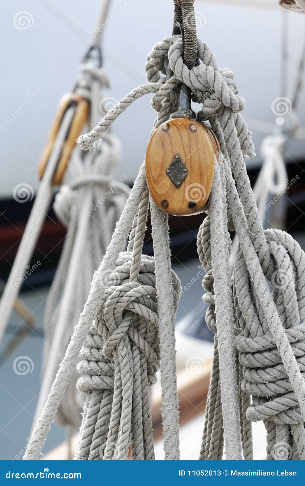 Old sailboat blocks stock image. Image of wooden, rope - 11052013