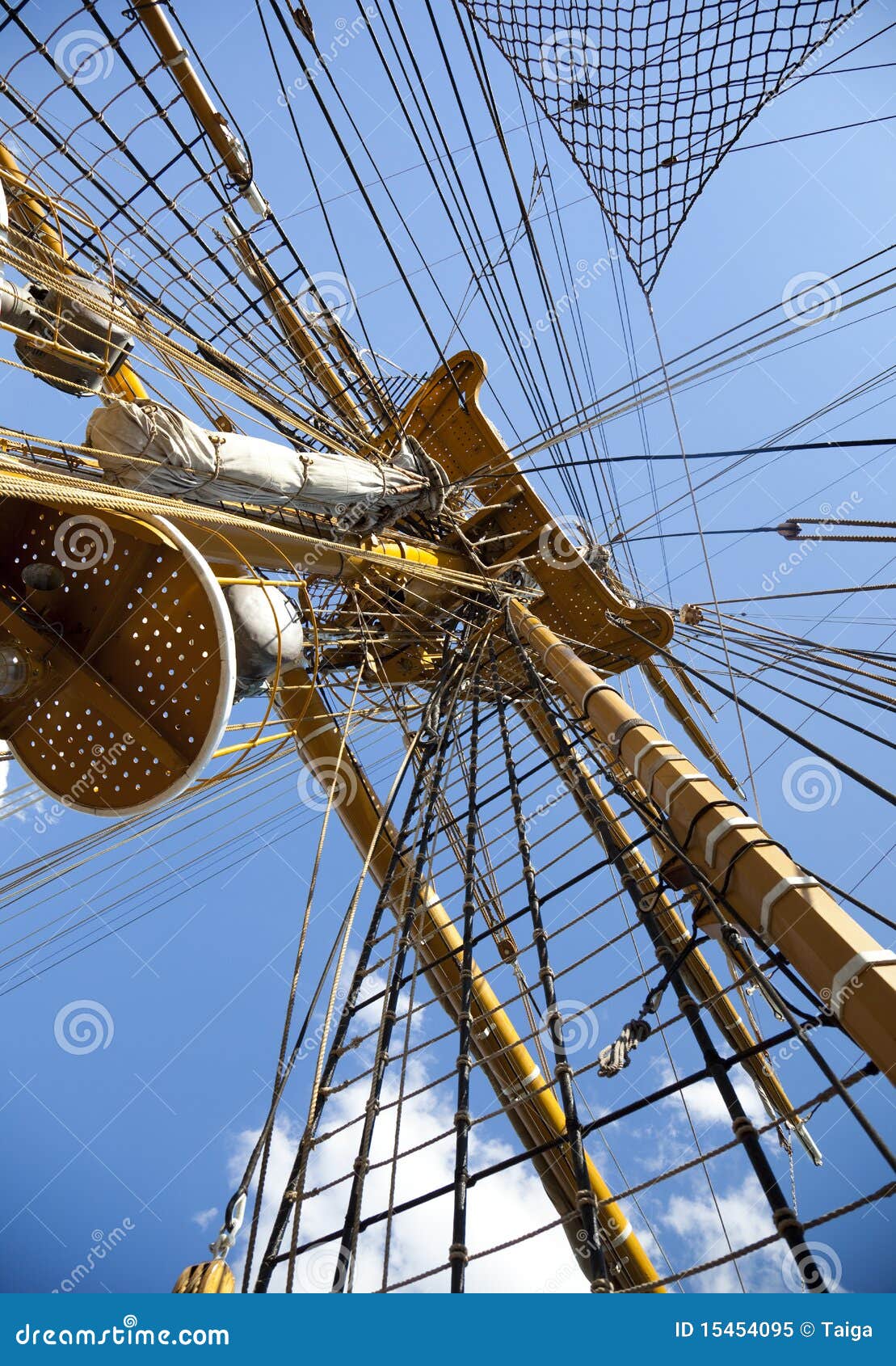 Old Sailing Boat Rigging / Mast Stock Image - Image of historical ...