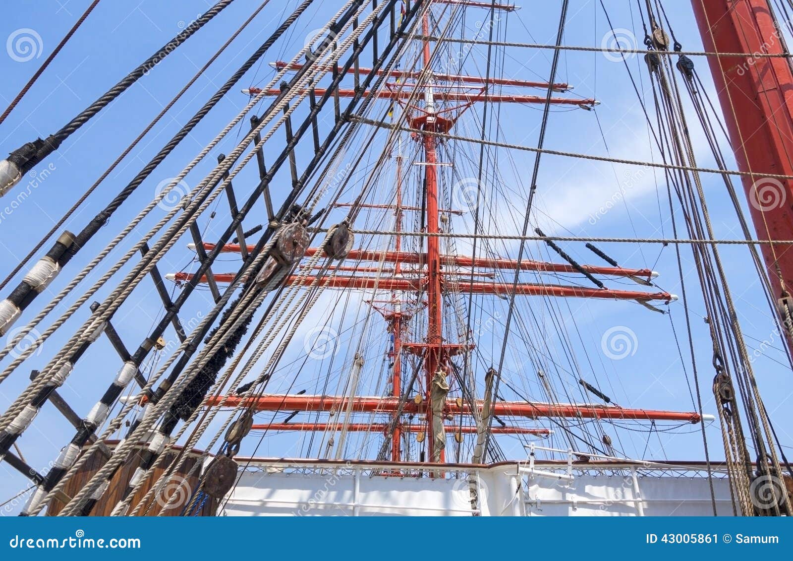 Old sailing boat rigging stock image. Image of deck, history - 43005861