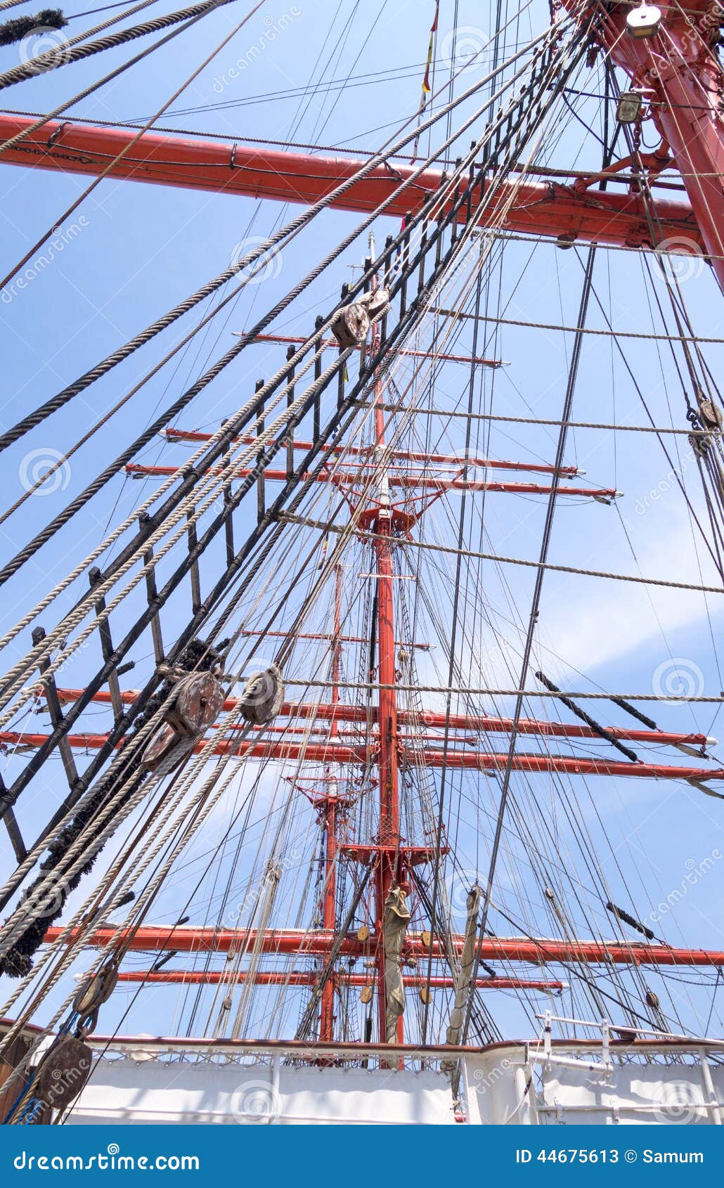 Old sailing boat rigging stock image. Image of knot, antique - 44675613