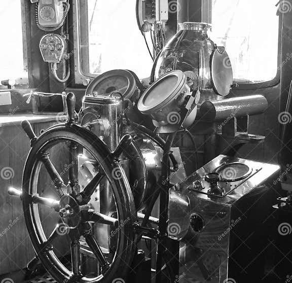 Old Sailing Ship Commander Deck Stock Image - Image of detail, sailboat ...