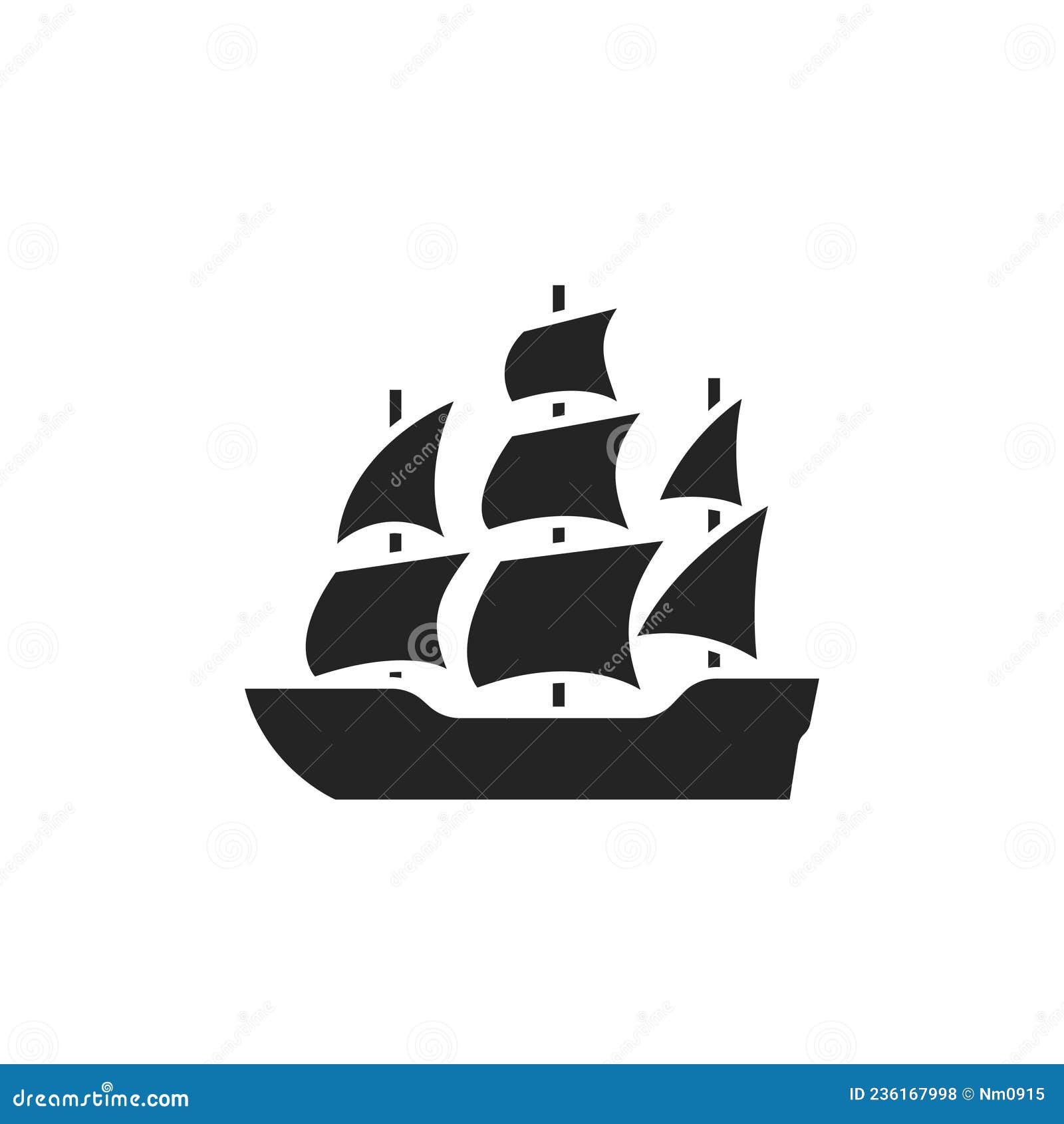 Old Sailing Ship Icon. Classic Sea Transport Symbol Stock Vector ...