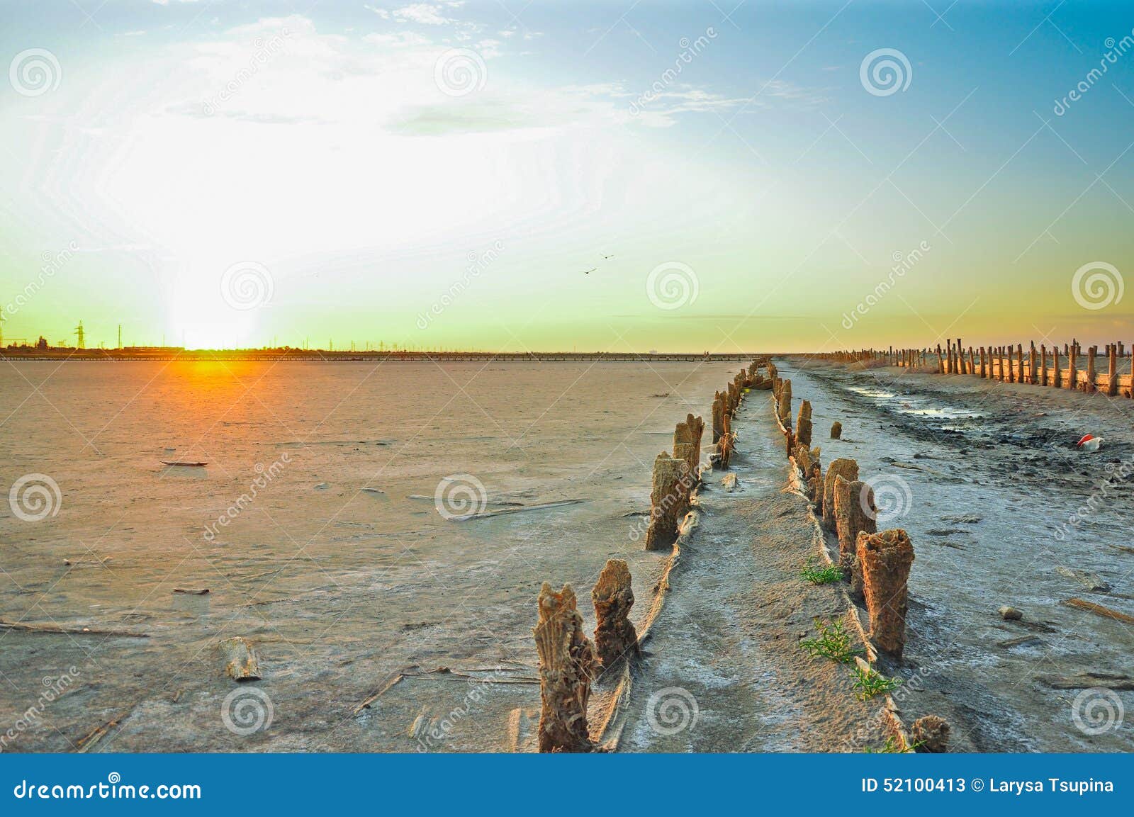 Old salt marsh and sunset stock image. Image of valley - 52100413