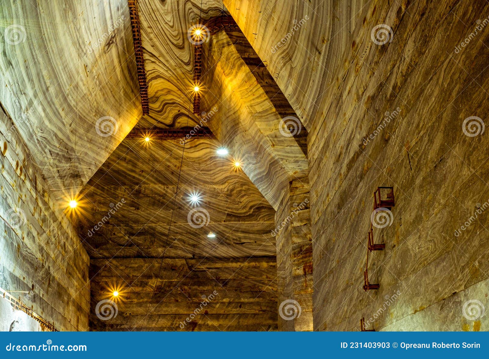 Old salt mine in Romania stock image. Image of cave - 231403903