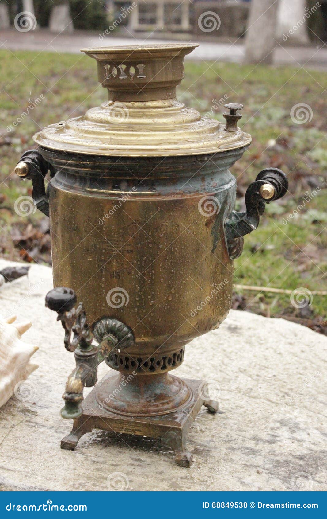 Old samovar stock photo. Image of white, cocker, wall - 88849530