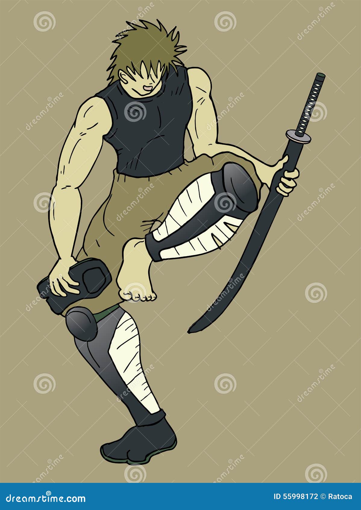 Old samurai illustration stock vector. Illustration of traditional ...