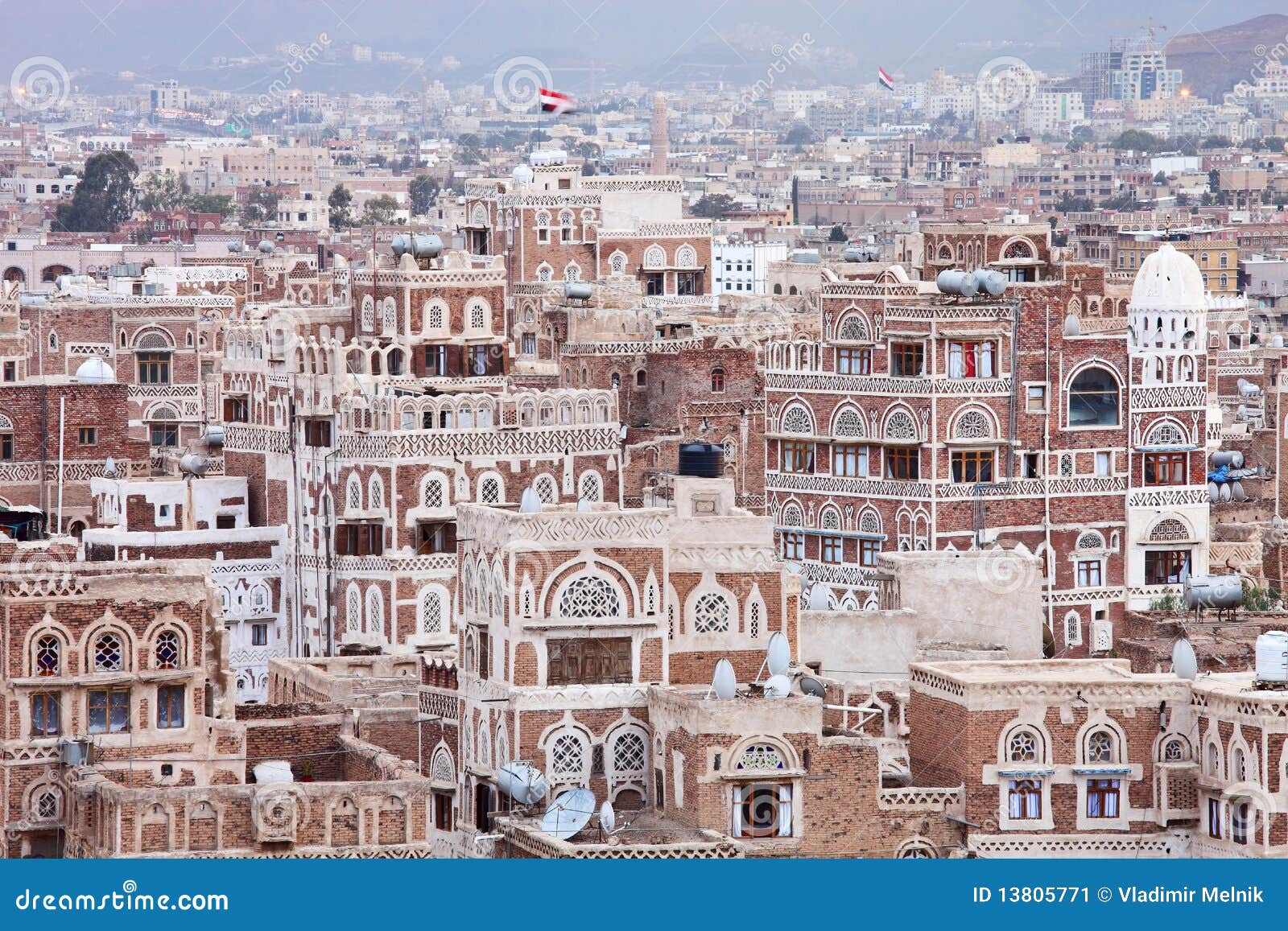 Old Sanaa buildings stock image. Image of middle, ornament - 13805771