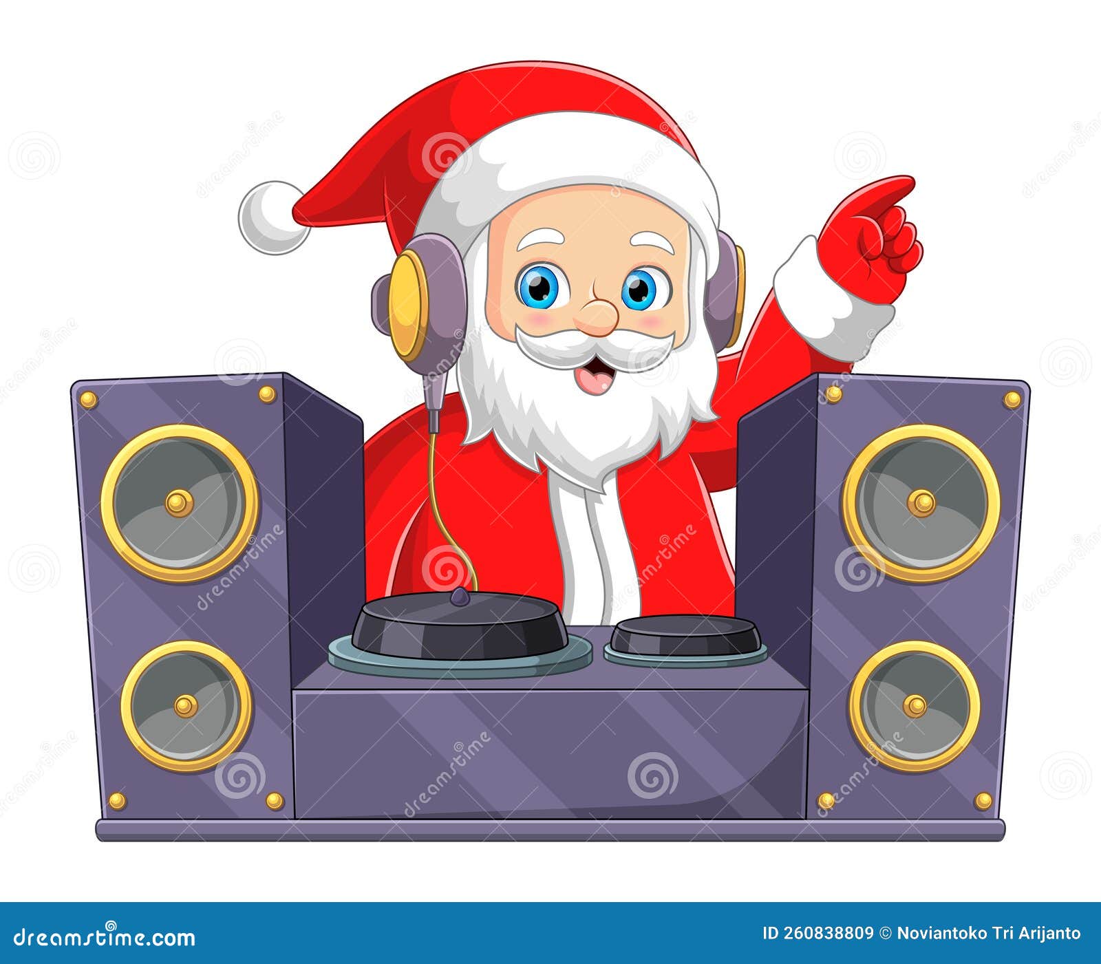 Old Santa Claus Playing Music Stock Vector - Illustration of cheerful ...