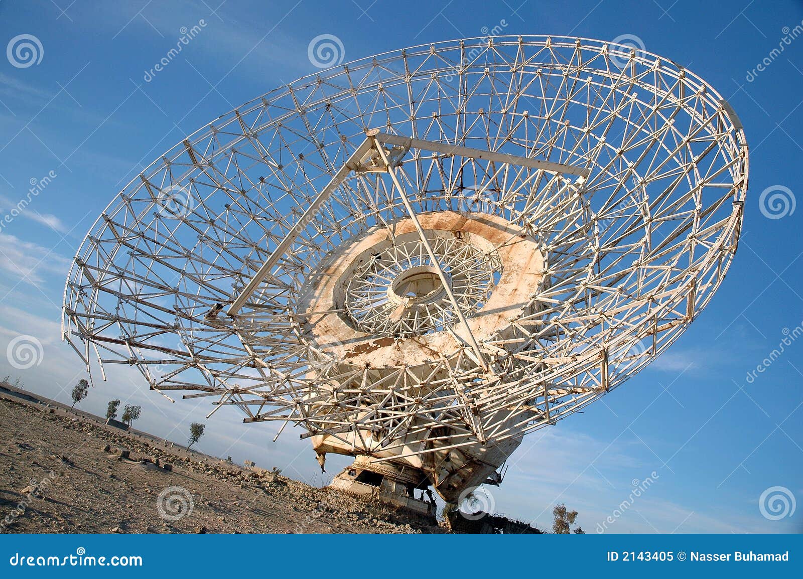 Old Satalite Dish in Blue Sky Stock Image - Image of cloud ...