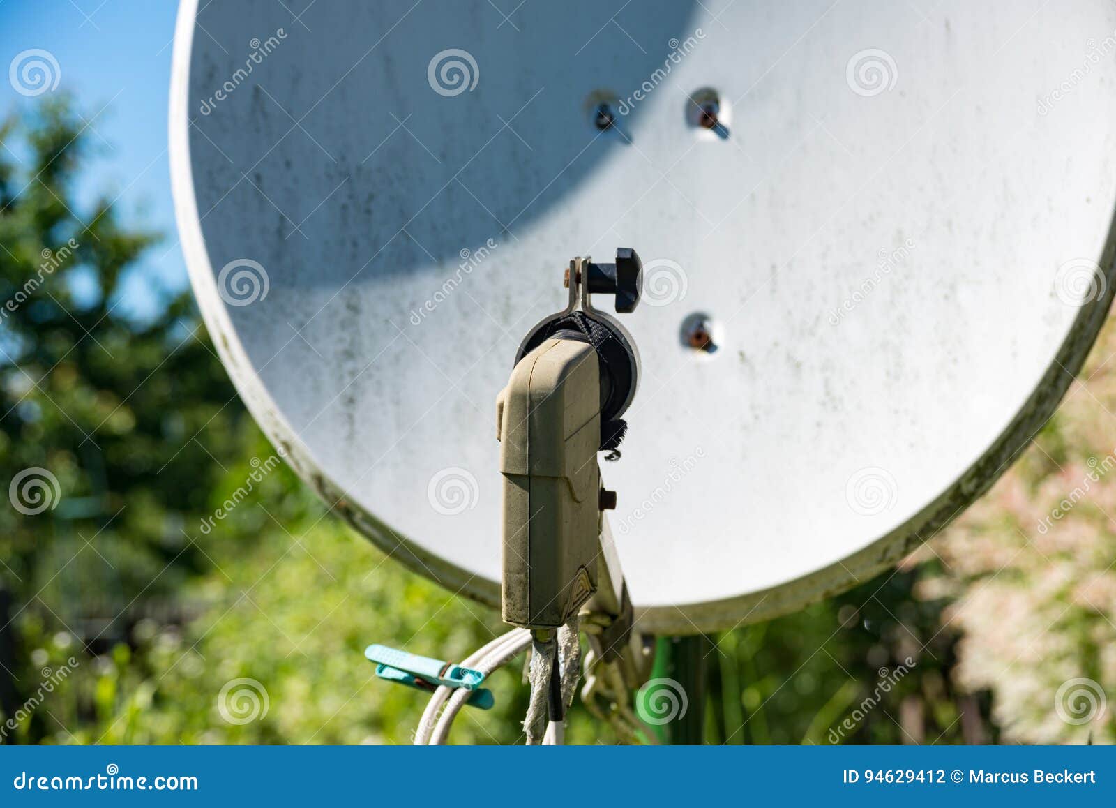 Old Satellite Dish Standing in a Garden Stock Photo - Image of metal ...