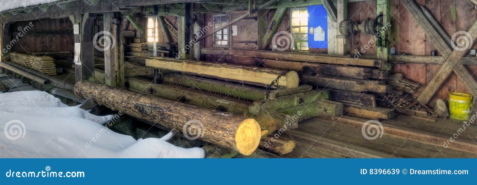 Old sawmill stock image. Image of forest, winter, lumber - 8396639