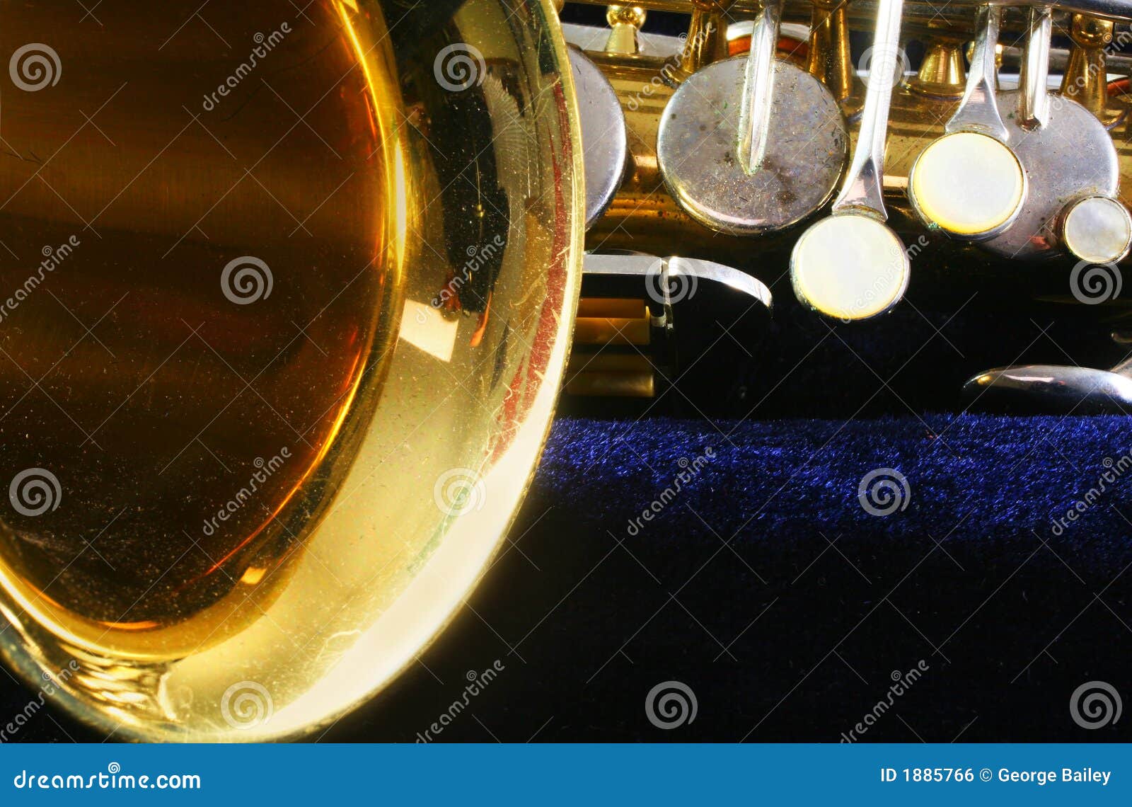 Old Saxophone on blue stock photo. Image of horn, tunes - 1885766