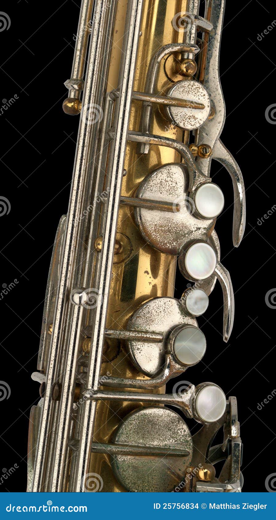 Old Saxophone Detail stock photo. Image of flash, dirty - 25756834