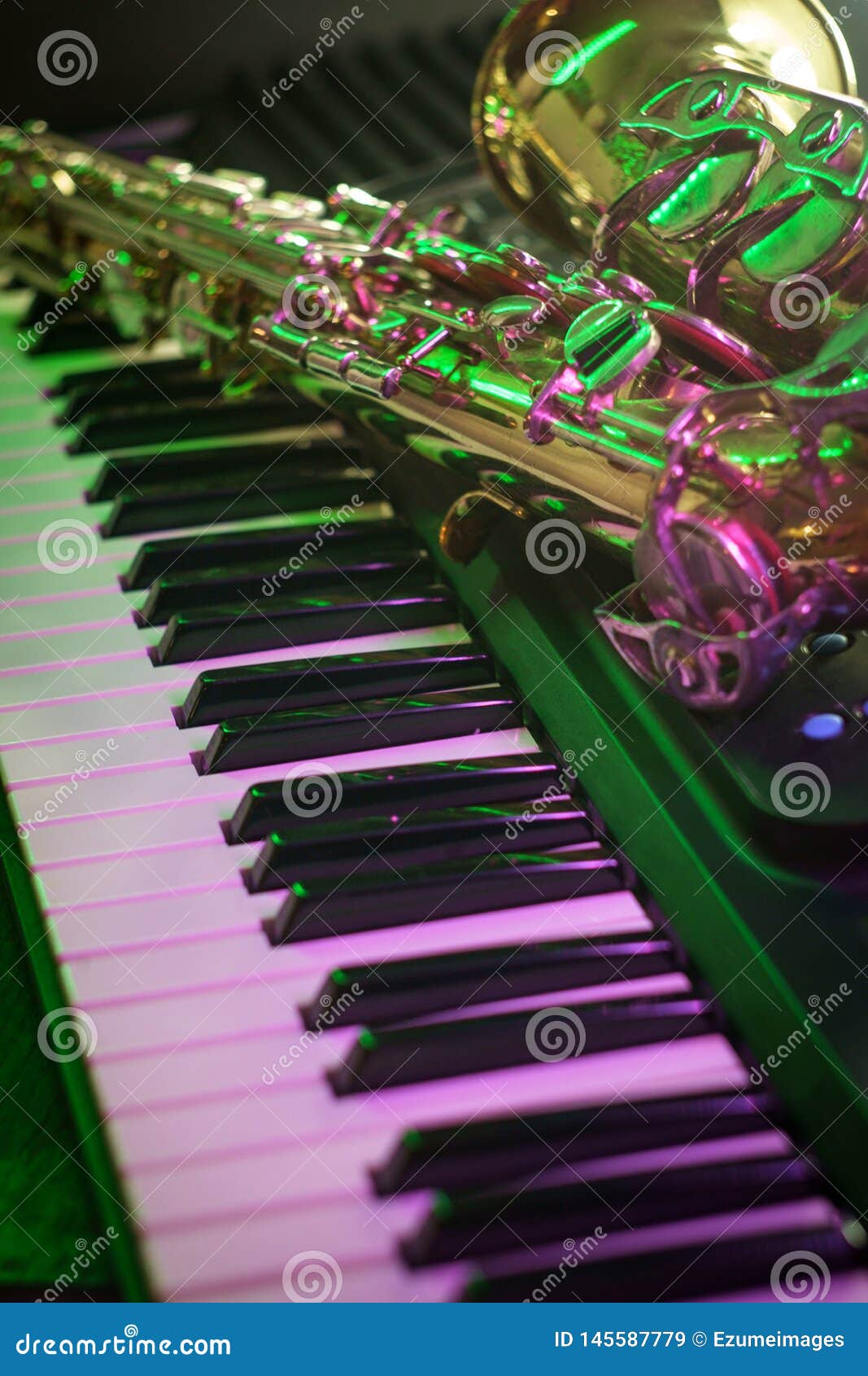 Old Saxophone Piano Keyboard Stock Image - Image of piano, wind: 145587779