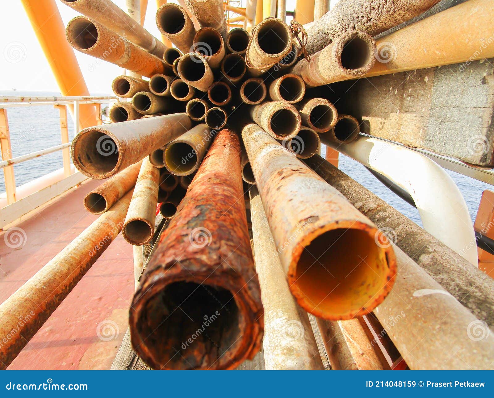 Old scaffold pipe stock image. Image of scaffold, work - 214048159