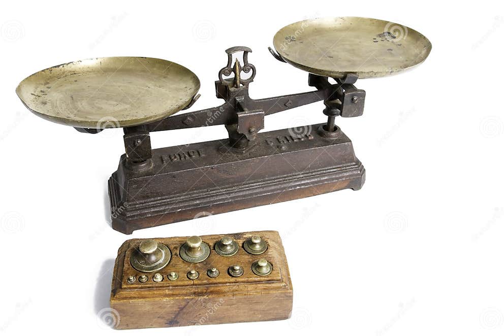 Old Scale with Weight Measures Stock Photo - Image of machine, isolated ...