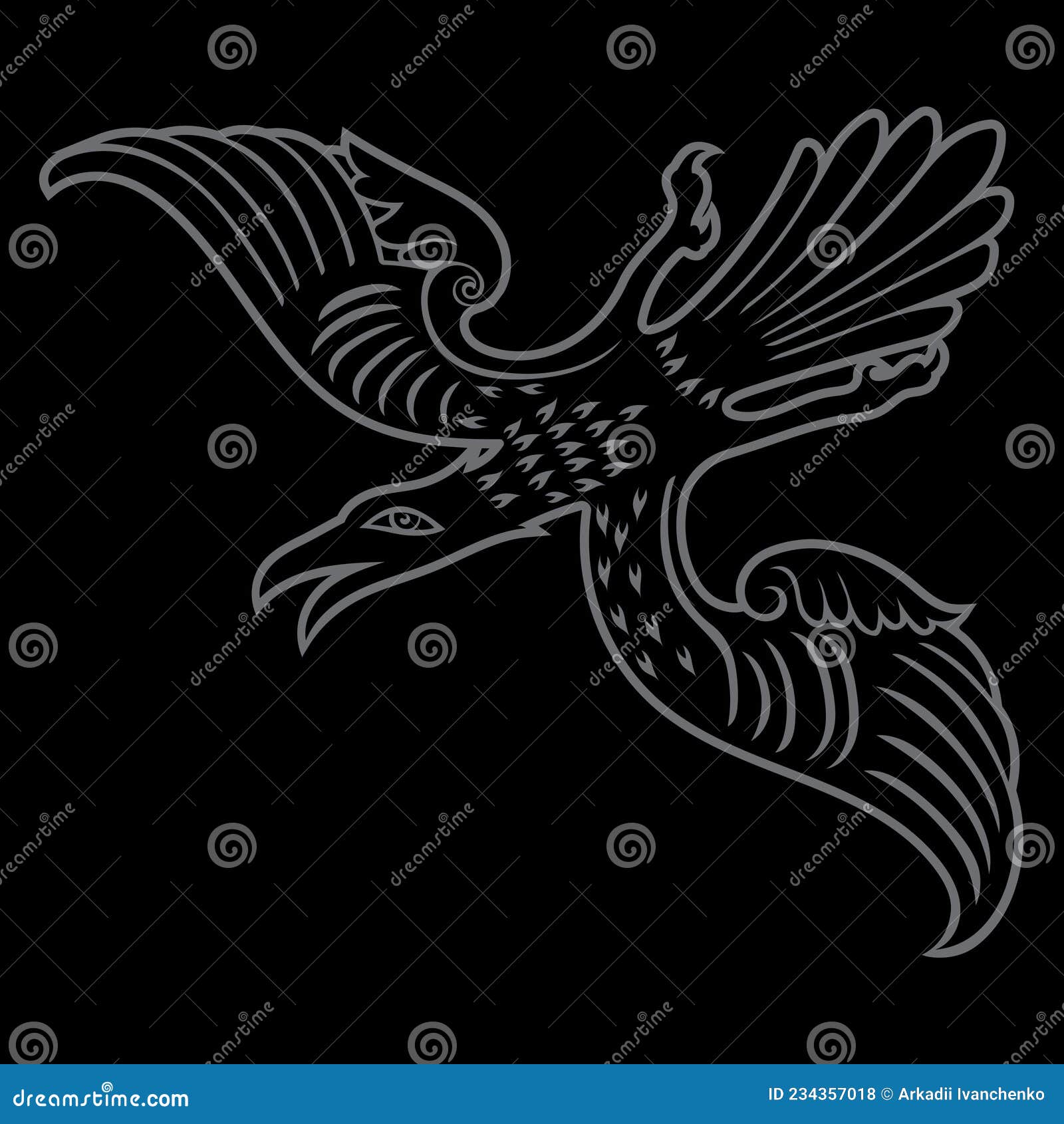Old Scandinavian Design. Stylized Raven in Celtic Scandinavian Style ...