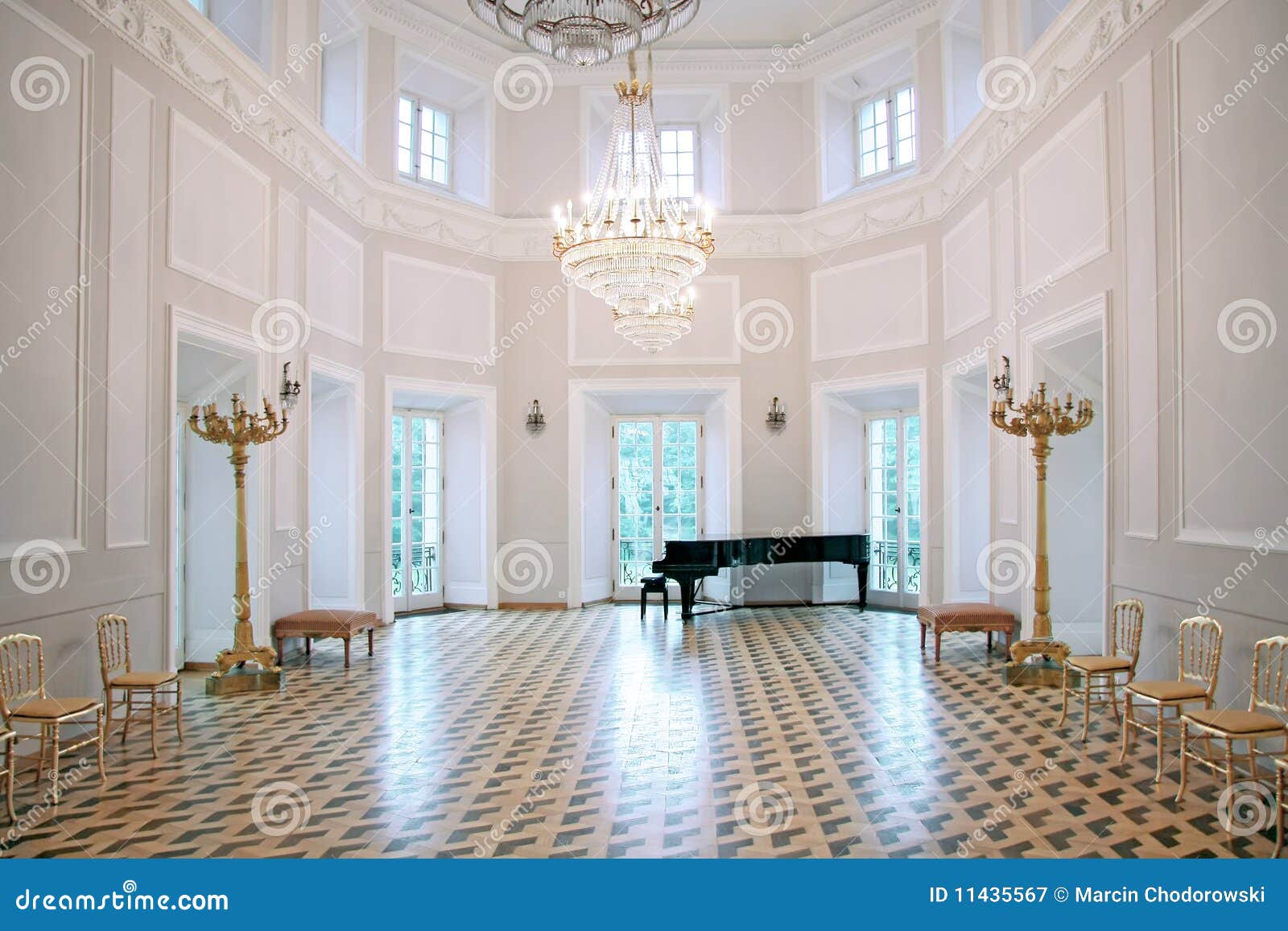 Old school ballroom stock image. Image of design, piano - 11435567