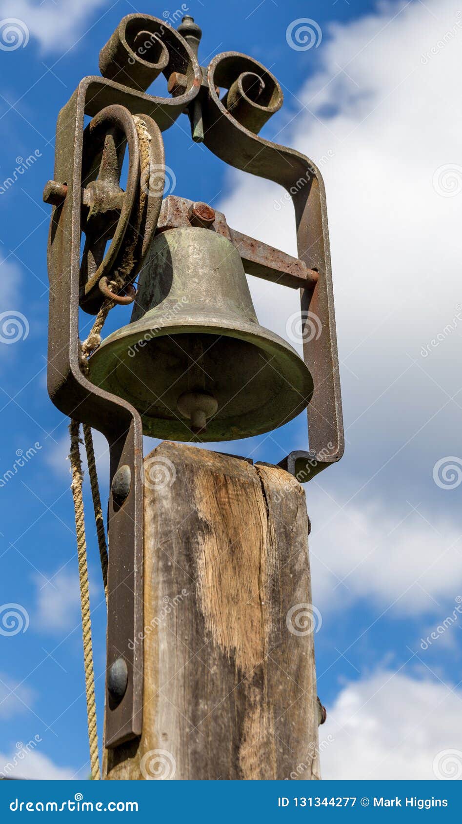 Old School Bell Isolated Against the Sky Stock Image - Image of school ...