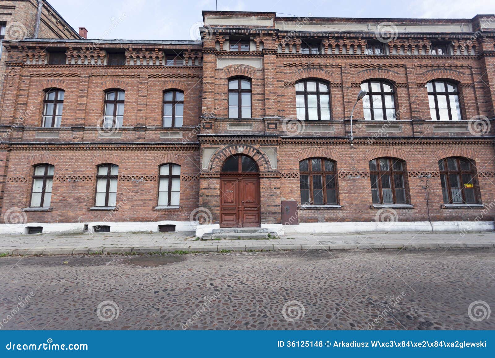 Old school building stock photo. Image of lodz, brick - 36125148