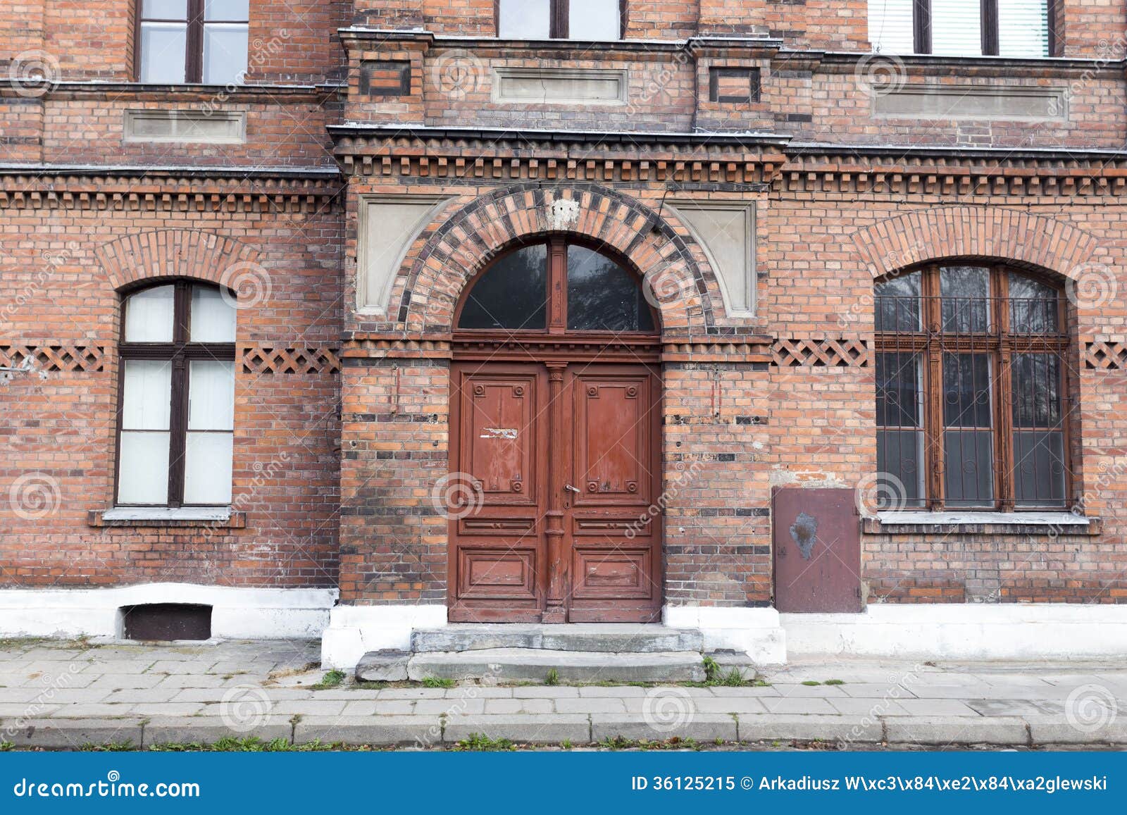 Old school building stock image. Image of brick, poland - 36125215