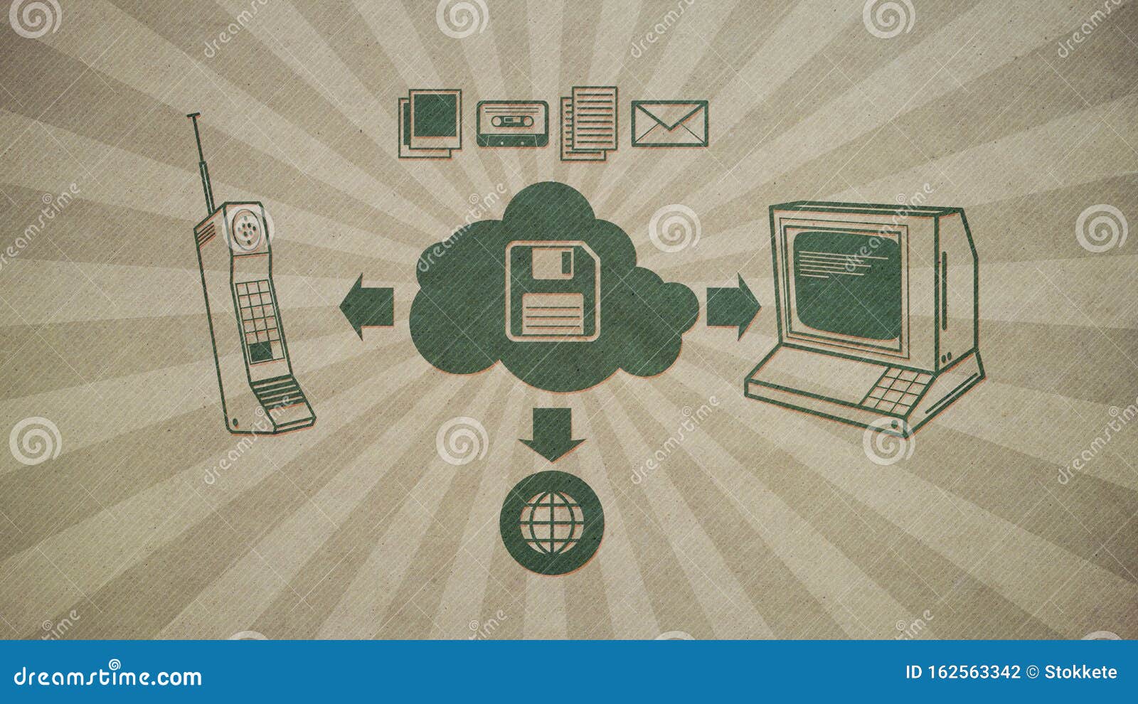 Old School Cloud Storage Technology Stock Photo - Image of diskette ...