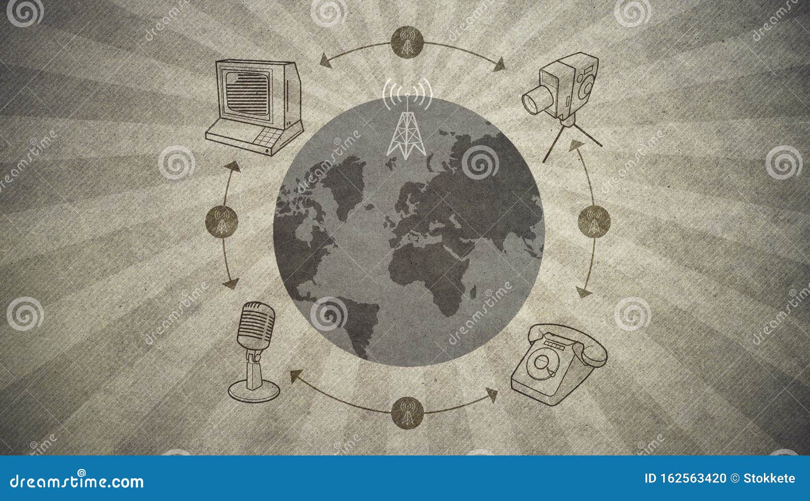 Old School Communications and Broadcasting Poster Stock Photo - Image ...