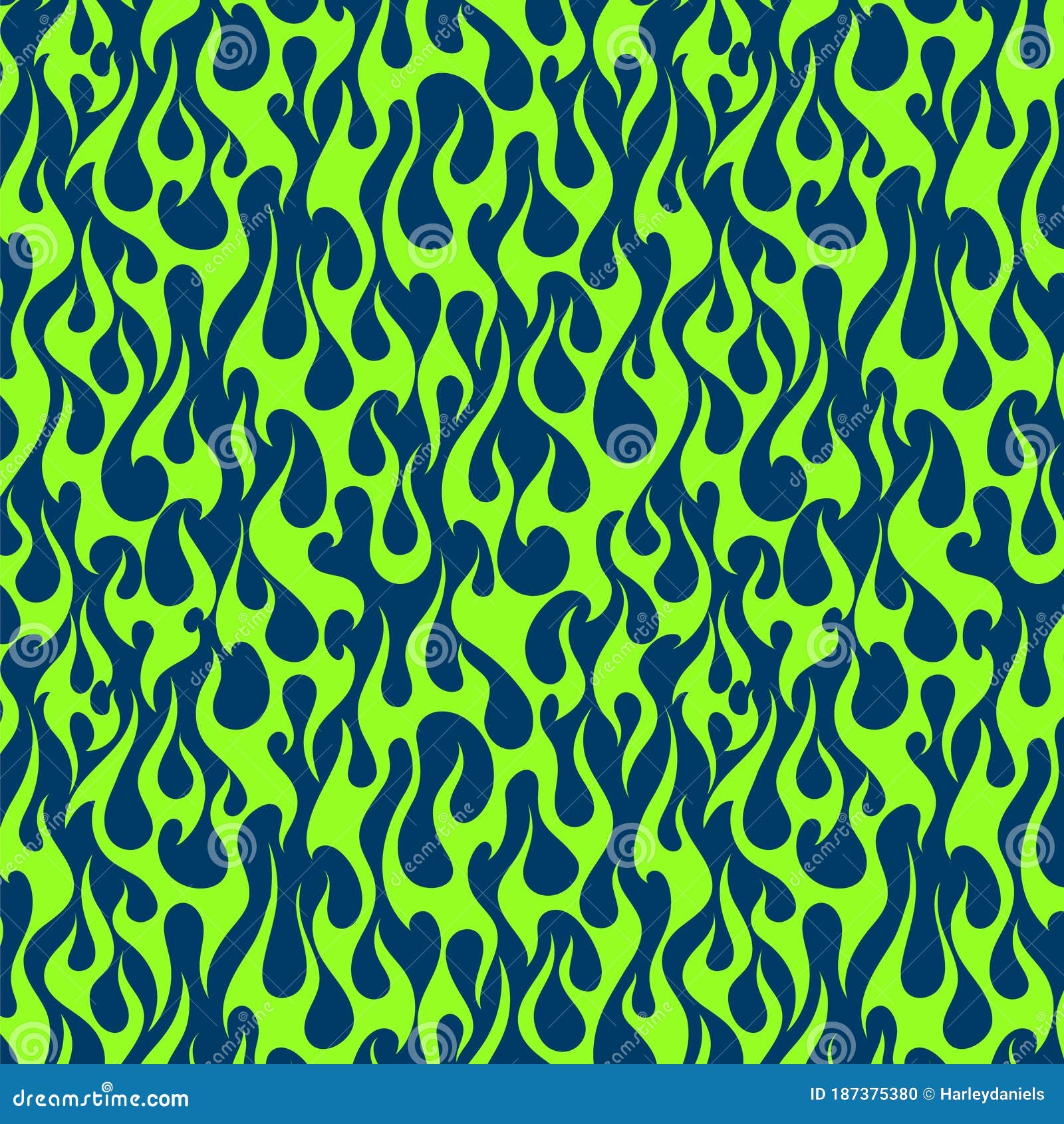 Old School Fire Flames Seamless Pattern Stock Vector - Illustration of ...