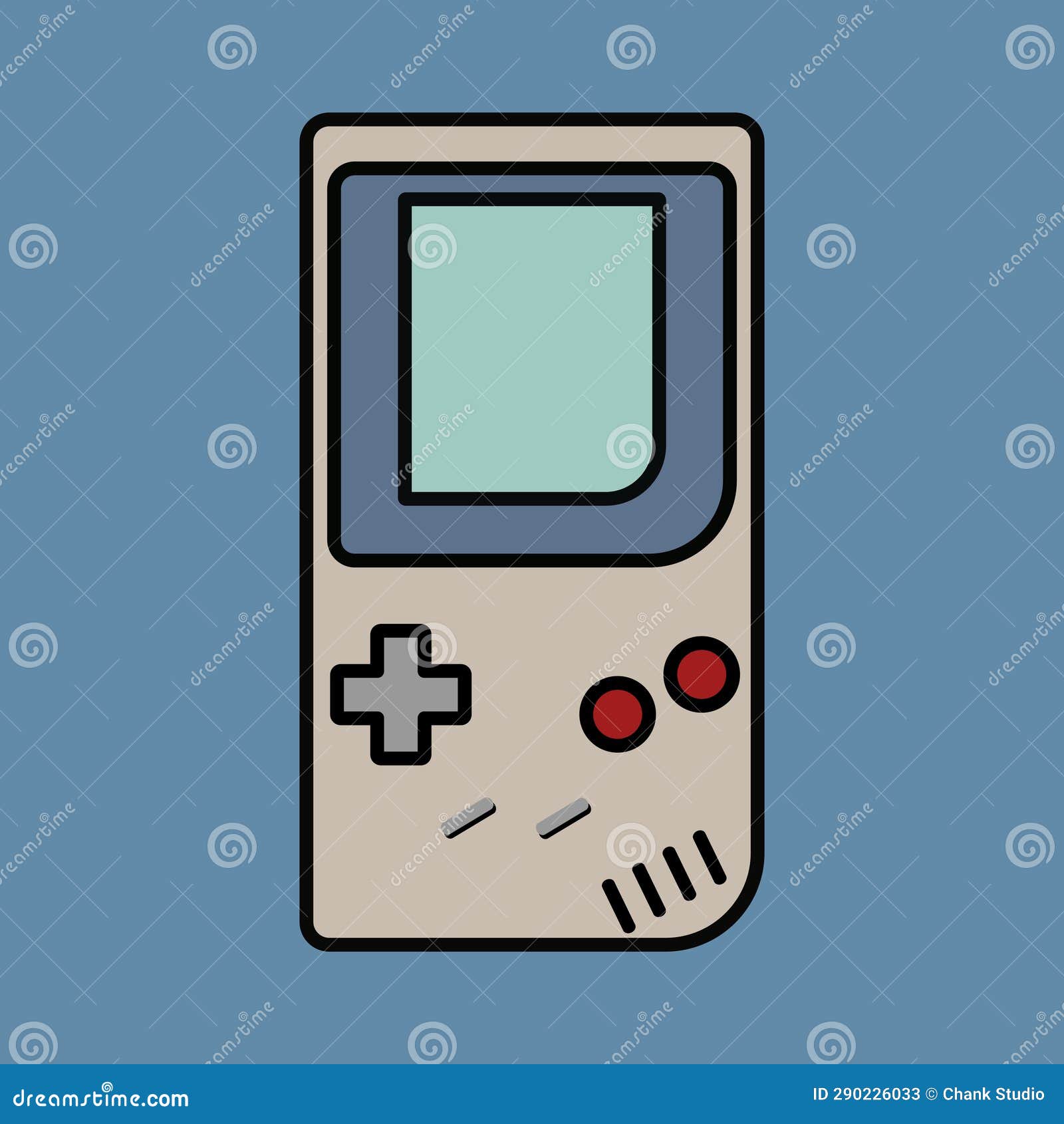 Old School Handheld Game Console Vector Illustration | CartoonDealer ...